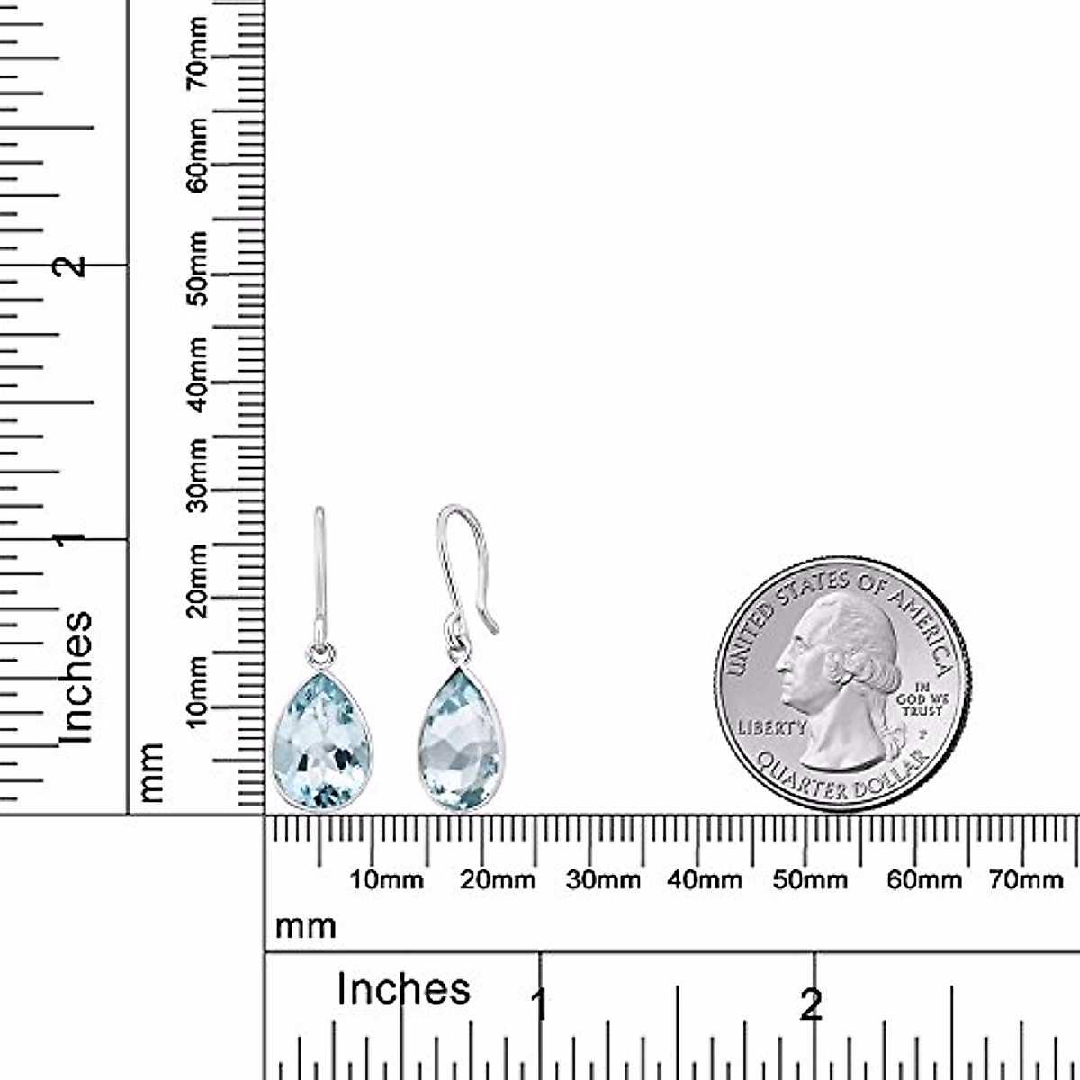 Gem Stone King 925 Sterling Silver Swiss Blue Topaz Earrings | 6.00 Cttw | Pear Shaped 12X9MM | Gemstone Birthstone | Drop Dangle Teardrop Earrings for Women