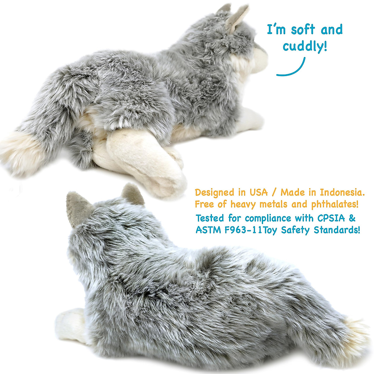 TigerHart Whitaker The Wolf - 14 Inch Stuffed Animal Plush Dog