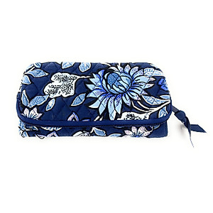 Vera Bradley RFID Wallet Crossbidy Blue Tapestry Quilted Cotton