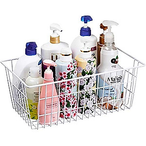blitzlabs Wire Storage Basket Freezer Organizer Bins Metal Wire Baskets Wire Organizer Storage Baskets for Kitchen, Cabinets, Pantry, Freezer, BathroomSet of 3