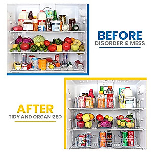 Utopia Home Bundle Pack of 9 Refrigerator Organizers- 1 x 14 slots Egg tray with lid and handle, & 8 drawers (4 x Small & 4 x Large)- Stackable Plastic Storage Racks for Pantry, Kitchen - (Clear)