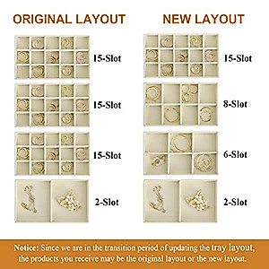 misaya Earring Jewelry Organizer Box, Large Acrylic Jewelry Organizer with 4 Drawers, Clear Velvet Earring Holder Organizer for Earrings, Rings, Necklace, Beige