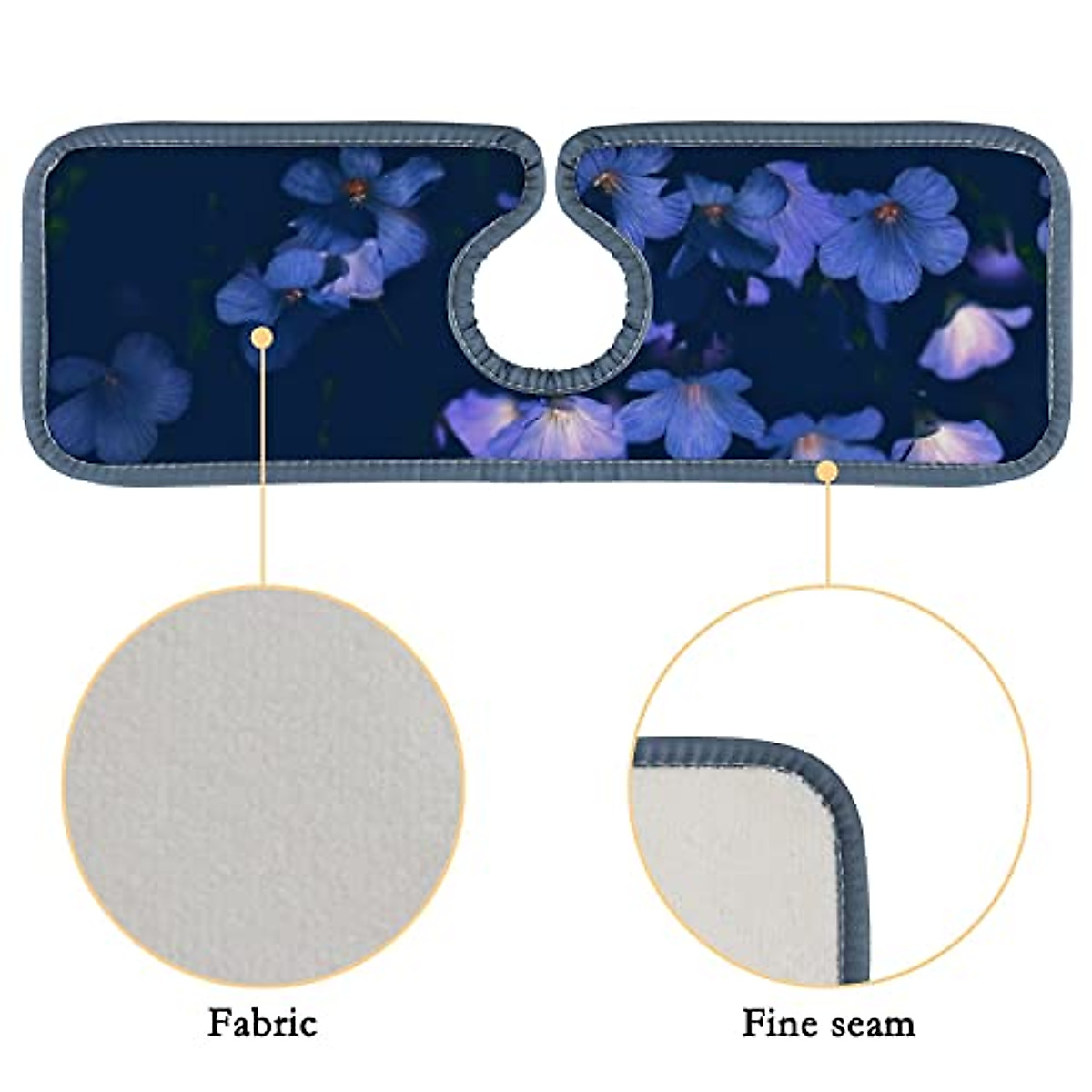 Absorbent Kitchen Faucet Mats 3 Pieces Moonlight Flowers Faucet Sink Splash Guard Bathroom Counter and RV,Faucet Counter Sink Water Stains Preventer