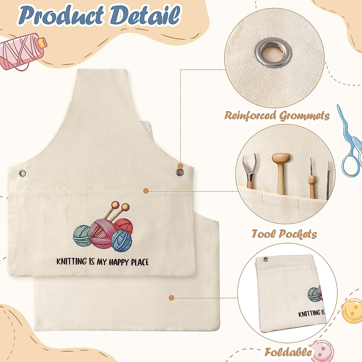 EYxsaxenk Travel Knitting Wrist Bag - 2Pcs Knitting Crochet Tote Bag with Zipper Bag Lightweight Yarn Storage Bag Organizer Women Gift Set for Holding Yarn Crochet Hook Needles Knitting Supply