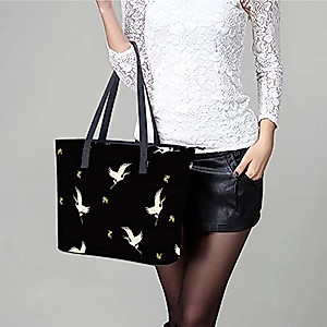 Womens Handbag Crane Leather Tote Bag Top Handle Satchel Bags For Lady