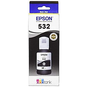 EPSON T532 EcoTank -Ink Ultra-high Capacity Bottle Black (T532120-S) for Select Epson EcoTank Printers
