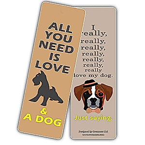 Creanoso Inspiring Dog Lover Bookmark Gifts for Owners (60-Pack) – Six Assorted Quality Dog Themed Bookmarks Bulk Set – Premium Gift for Dog Pet Owners Lovers