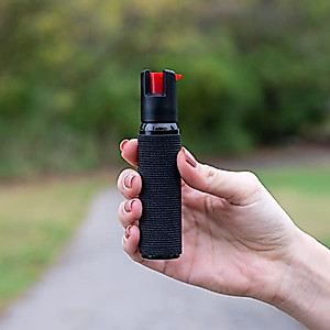 SABRE Cyclist Pepper Spray with Adjustable Bike Strap, 45 Burst, 10 Foot (3 meter) Range, Tear Away Hook and Loop Design For Quick Access