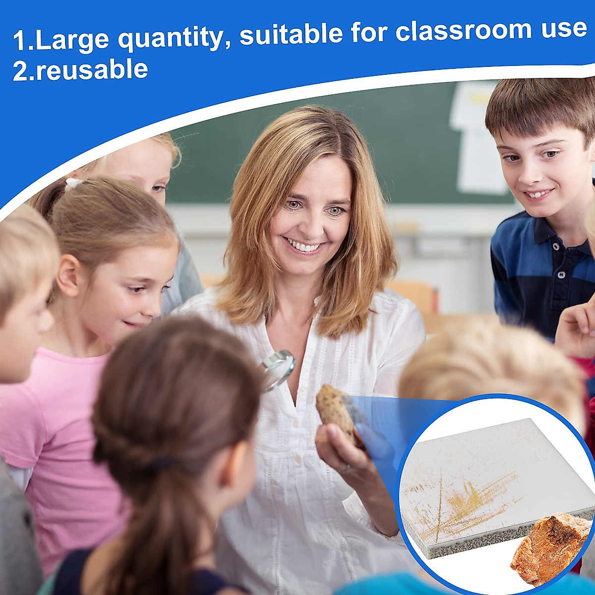 24 Pcs White Streak Plates for Mineral Kit Test Streak Geology Tools Hardness Test Kit Science Supply for Rock Test Specimens Science Classrooms Labs, 1.9 x 1.9 Inches