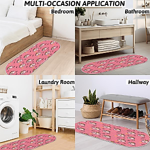Tavisto Pinky Pig Fluffy Oval Shaggy Rugs for Bedroom Aesthetic Plush Floor Mat - Soft and Absorbent - Ideal for Living Room,Home Decor, and Playrooms