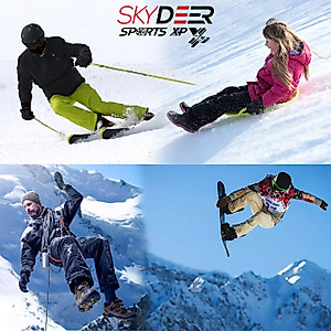SKYDEER Waterproof Deerskin Suede Leather Ski Gloves for Snowboarding, Skiing, Ice Fishing, Snowmobile, Ice Skating, Hiking, Kayaking (SD8650T/M)