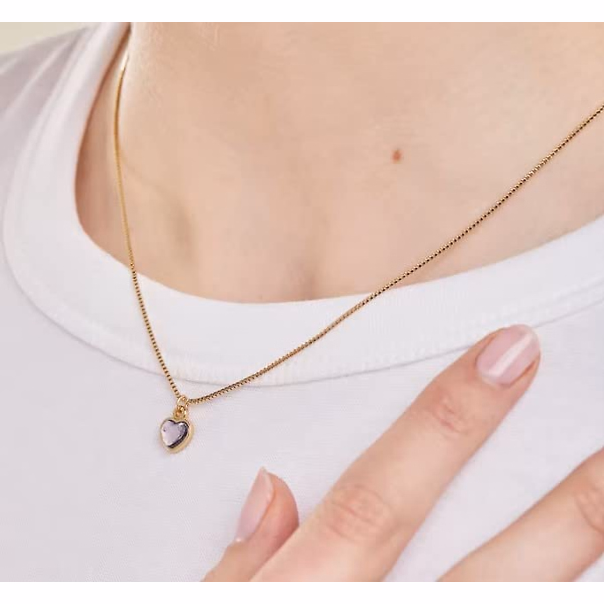 Alex and Ani Birthstones Adjustable Necklace for Women, June, Pink Light Amethyst Crystal Infusion Heart Pendant, Shiny Gold Finish, 16.5 to 18.5 in