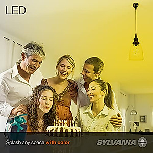 Sylvania LED Yellow Glass Filament A19 Light Bulb, Efficient 4.5W, 40W Equivalent, Dimmable, E26 Medium Base - 6 Pack (41742)