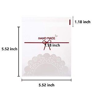 TOPZEA 500Pcs Self-adhesive Cookie Bags, 5.5x5.5Inch Clear Treat Bags DIY Plastic Individual Candy Bags Decorating Favor Bag Cellophane Bags for Packing Biscuits, Chocolate, Snack, Wedding, Party