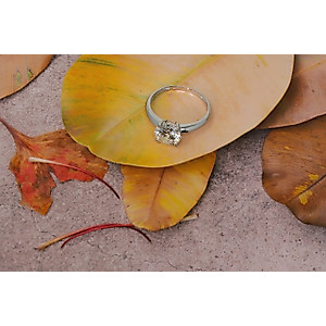 ORO LEONI 14K White Gold Round 3.5 Carat, Cubic Zirconia Solitaire Ring, 7