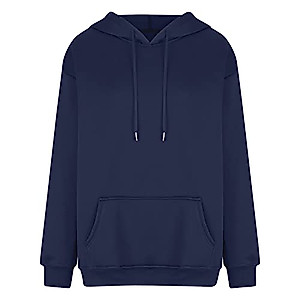 ZEFOTIM Womens Hoodies Zip Up Oversized Basic Fall Outfits for Women 2023 Button Down Long Sleeve Plus Size Mom Sweatshirts for Women Sexy Work Dressy Women Tops Sudaderas Para Mujer Navy M