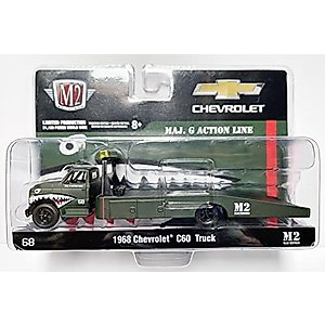 1:64 Scale Diecast Model Car Compatible with 1968 Chevy C60 Truck Flatbed MAJ.G Action Line 39100-HS01 by M2 Machines, Green