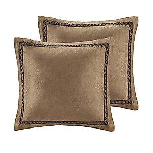 Woolrich 26 by 26-Inch Hadley Plaid Sham, Euro, Bark
