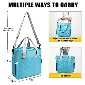 MIER Insulated Lunch Bag for Women Mens Adults Large Lunch Tote Bags Lunch Box Cooler for Work Picnic Beach with Shoulder Strap, Water Bottle Holder, Green