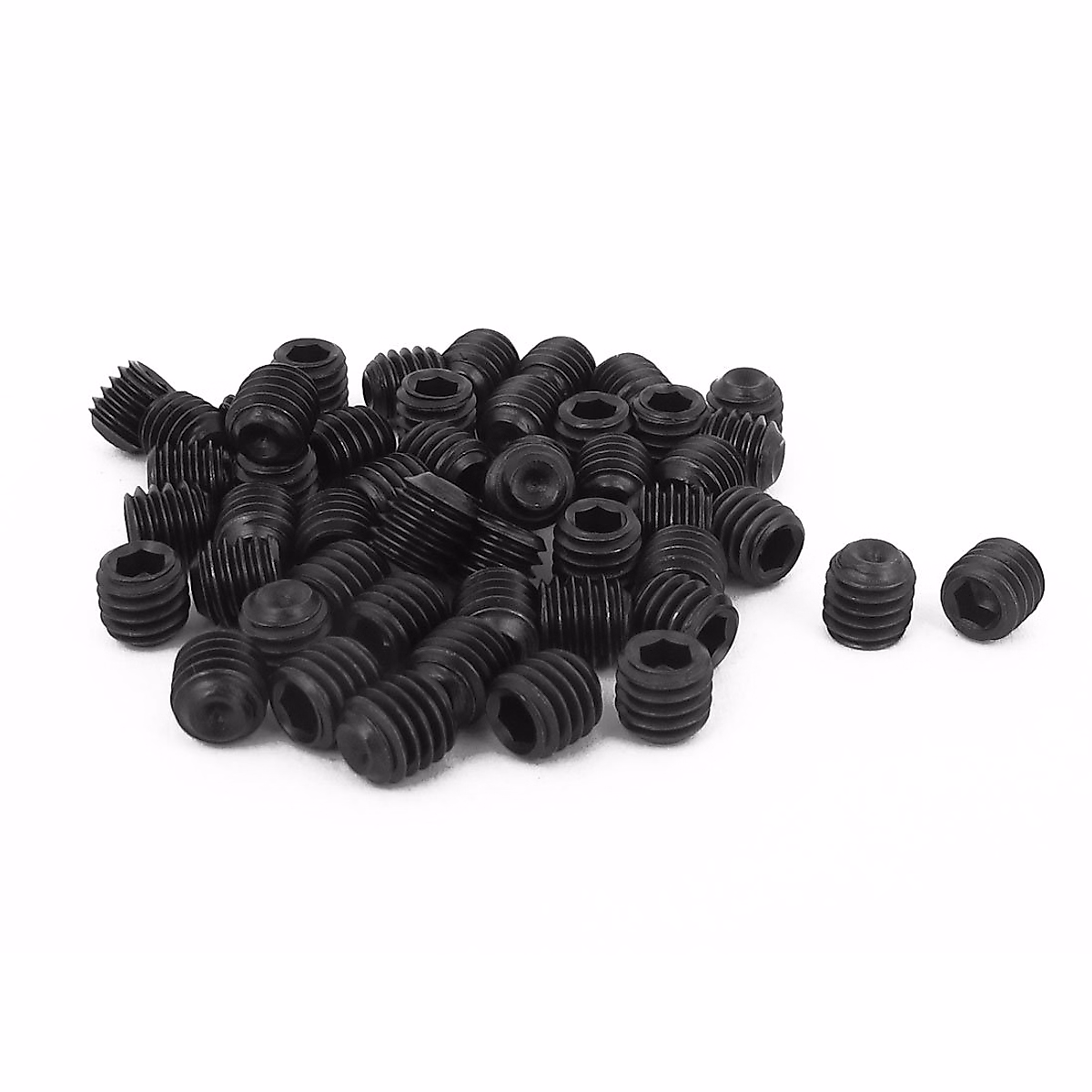 uxcell M6 x 6mm Hex Socket Set Cup Point Grub Screws Black 50pcs