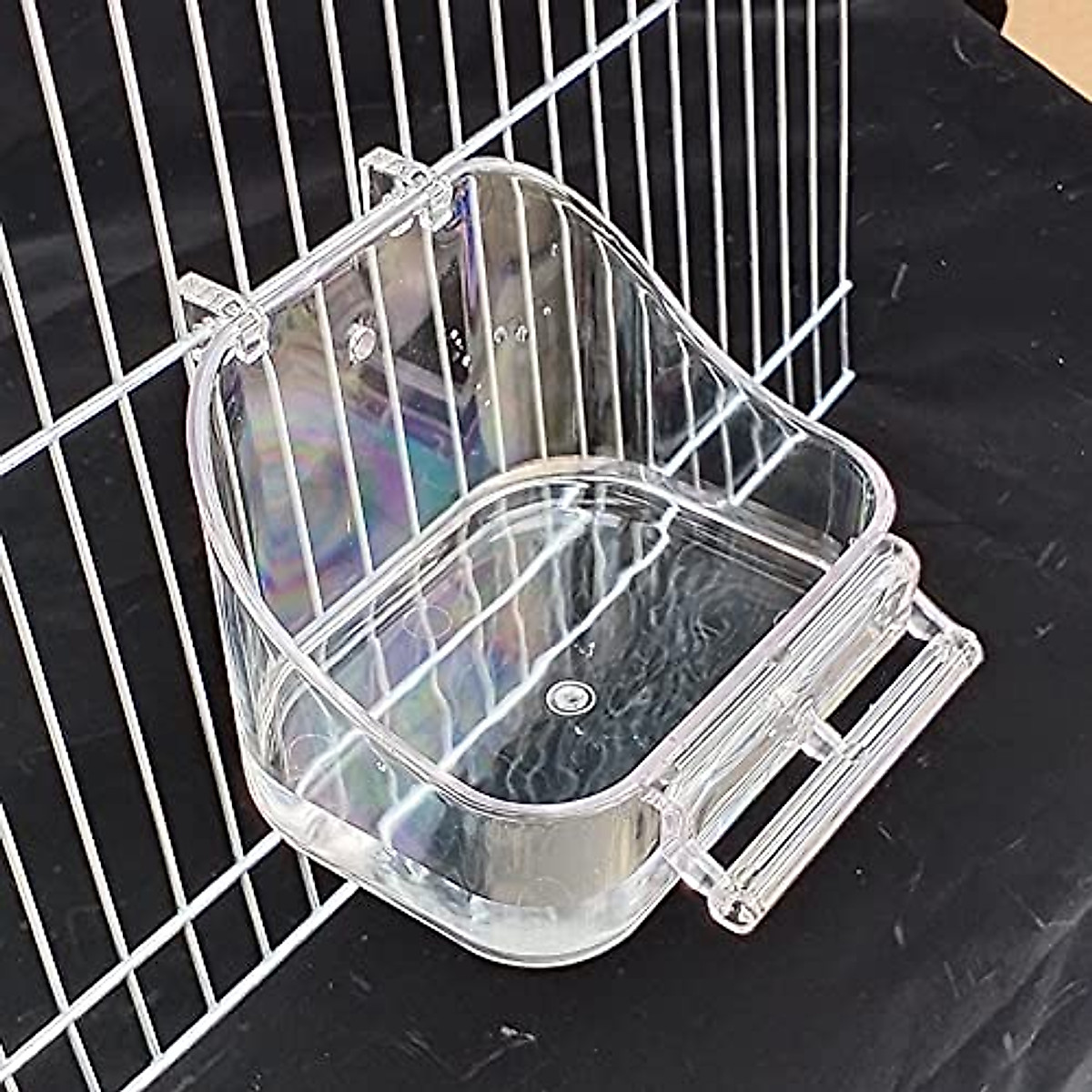 YJJKJ Pet Bird Bath Box, Bird Caged Parrot Bathing Tub, Bird Cage Accessory Bathing Tub Bath for Small Brids Parakeet Canary Budgerigar Lovebirds (Random Color)