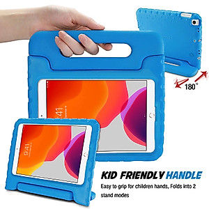 ProCase Kids Case for iPad 9th Generation/iPad 8/iPad 7, iPad 10.2 Case 2021 2020 2019/iPad Air 10.5/iPad Pro 10.5 Kids Case, Shockproof Lightweight Case with Convertible Handle-Blue