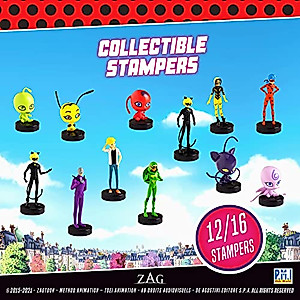 P.M.I. Miraculous Ladybug Stamps for Kids |12 Miraculous Ladybug Stampers Out of 16 Collectibles in 1 Pack | Miraculous Ladybug Stationery, Stampers, Birthday Party Supplies - Cat Noir (Assortment A)