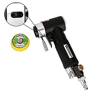 Valianto 2" 3" Mini Air Sander, Pneumatic Sander Random Orbital Eccentric Dual Action Polisher with M6 Thread Plate (2" and 3"),- Adjustable Airflow Valve - US Connector