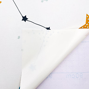 Yifasy Drawer Shelf Liner Moon Stars Self-Adhesive Furniture Inner Lining Paper Sheet Removable Kids Wallpaper Roll 118x18 Inch