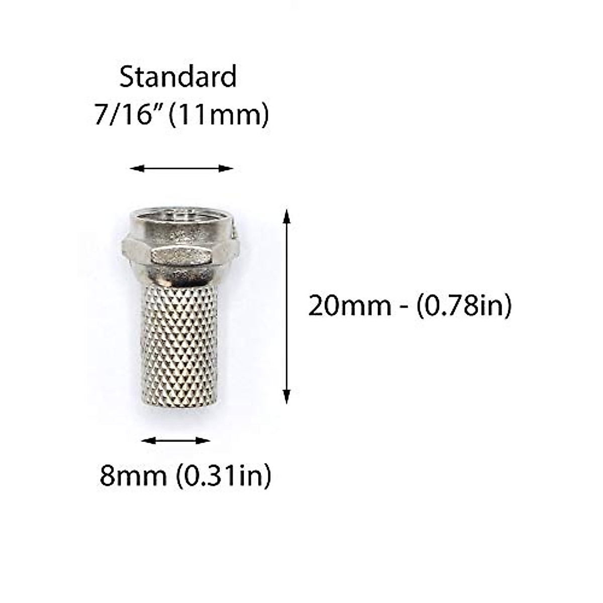 THE CIMPLE CO Coaxial Cable Screw on Connector (Twist on Connector/Fitting) for RG59 Coaxial Cable. Easy Installation, No Tools Required. Pack of 4