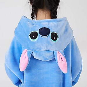 Unisex Animal Wearable Hoodie Blanket,Snuggly Blanket with Sleeves, Comfy Warm Sweatshirt with Pocket,for Kids