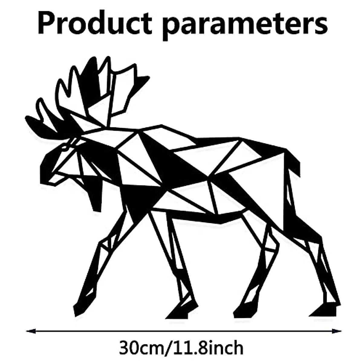 Geometric Deer Metal Wall Art, Metal Wall Sculptures, Metal Hanging Artwork Signs, 3D Wall Silhouette Metal Wall Decor, for Home Office Decoration Sculpture