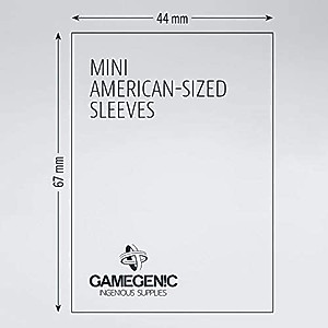 Prime Board Game Sleeves | Pack of 50 Extra-Clear Sleeves | 44 by 67 mm Card Sleeves Optimized for Mini American Card Games | Premium Card Protection | FFG Yellow Color Code | Made by Gamegenic