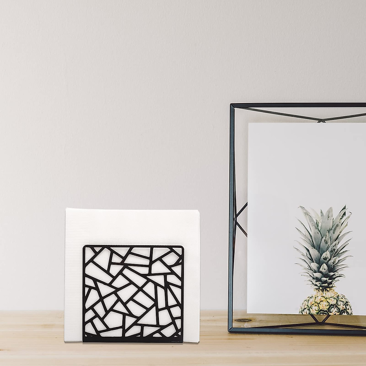 Farmhouse Black Napkin Holder for Table Decor, Modern Metal Paper Napkin Holders for Your Home Kitchen Bathroom Dinning Table