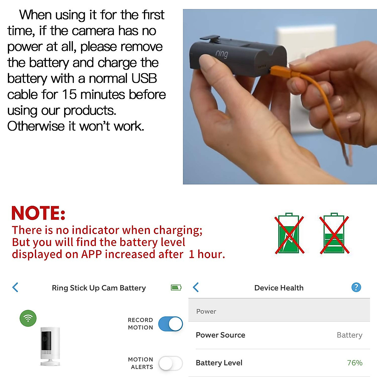 2Pack Power Adapter for Ring Stick Up Cam Battery(3rd Gen), with 30ft/9m Weatherproof Outdoor Cable Continuously Charge Your Camera, No Need to Change The Batteries