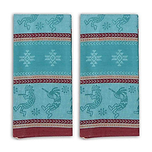 Kokopelli Embossed Jacquard Kitchen Tea Towels Set of 2