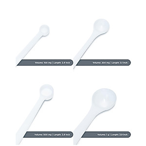 Dosing spoon | milligram measuring spoons set of 7 | exact dosing from 6 mg to 1g | mg measuring spoons for powder
