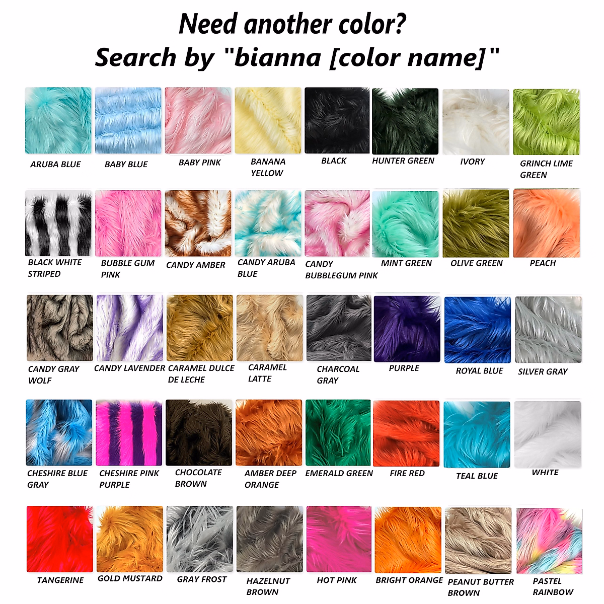 Bianna Royal Blue Luxury Faux Fur Fabric, by The Yard, American Seller, Shag Shaggy Material for Crafting, Sewing, Costumes, Fursuits, Home Decor (1 Yard - 36x60 inches)