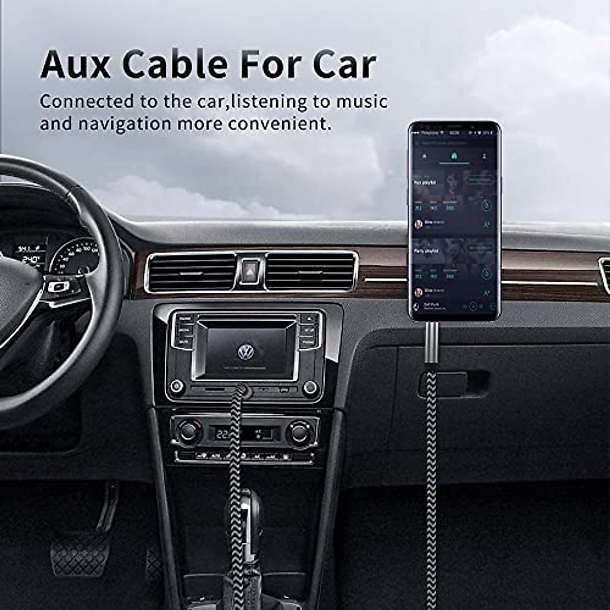 Aux Cord for iPhone, [Apple Mfi Certified] 3-in-1 iPhone Headphones Jack iPhone to car 3.5mm Aux Cord, Lightning to aux Adapter Compatible with iPhone 14/14Pro/13/13 Pro/13 Pro Max/12/12 Pro Max/11