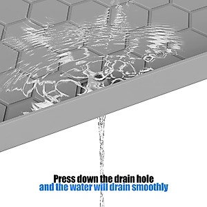 Dryvovol Under Sink Mat for Kitchen & Laundry Cabinets, Waterproof 34" x 22" Silicone Under Sink Tray with Drain Hole, Bathroom Cabinet Mat Protector for Drips Leaks Spills(Grey)