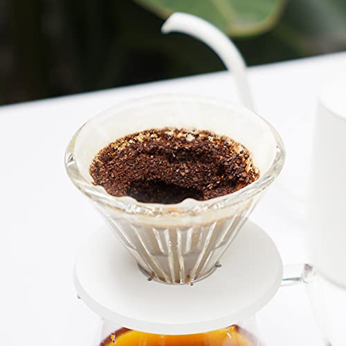 TIMEMORE Glass Coffee Dripper with Paper Filter Included, Pour Over Coffee Dripper with Base Stand, Pour Over Cone Coffee Maker, 1-2 Cups