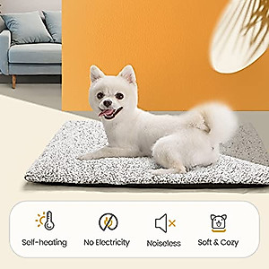 Self Warming Cat Bed Self Heating Cat Dog Mat 24 x 18 inch Extra Warm Thermal Pet Pad for Indoor Outdoor Pets with Removable Cover Non-Slip Bottom Washable