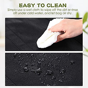 Kenning 20 Pack Reusable Grocery Bags Large Heavy Duty Shopping Bags Foldable Grocery Tote Bag with Reinforced Bottom and Sturdy Handles for Shopping Merchandise Events Parties, Black