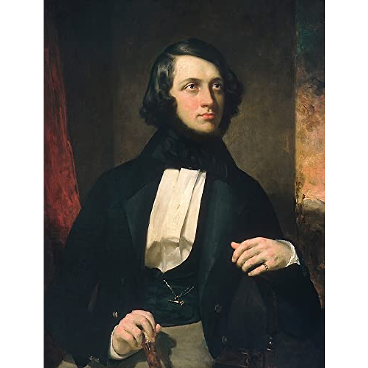 ArtDirect George Peter Alexander Healy 15x18 Black Ornate Frame and Double Matted Museum Art Print Titled: Alexander Van Rensselaer (1837)