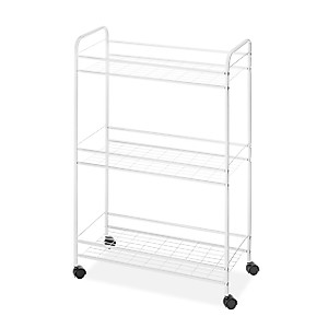 Whitmor Slim Rolling Household Cart - White 30.50 x 9.25 x 20.75