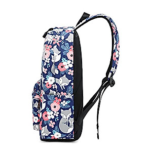 Wadirum Women Cute Printed Backpack Girl School Backpack Set Casual Daypack Fox