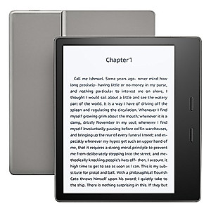 Kindle Oasis E-reader (Previous Generation - 9th) – Graphite, 7" High-Resolution Display (300 ppi), Waterproof, Built-In Audible, 32 GB, Wi-Fi - with Special Offers (Closeout)