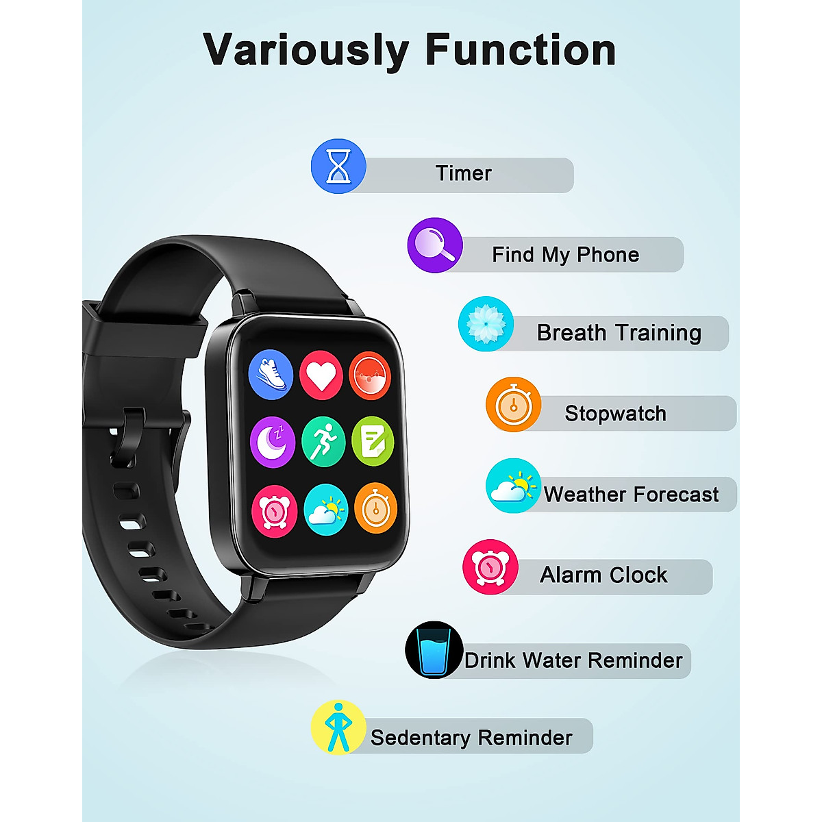 Smart Watch Android Fitness Tracker: 1.7" Smartwatch with Heart Rate SpO2 Sleep Monitor for Men Women, 5ATM Swimming Waterproof Fitness Watches for Android Phones & iPhone Compatible, 112 Sports Modes
