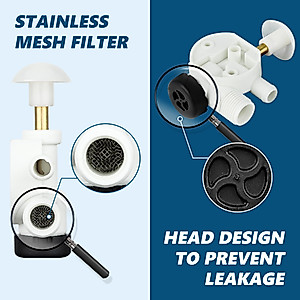 Funmit 385314349 RV Toilet Water Valve Kit Replacement for Pedal Flush Toilets for Camper, Trailer, Boat | Premium Performance in Prevention of Leakage | Increased Freeze Resistance