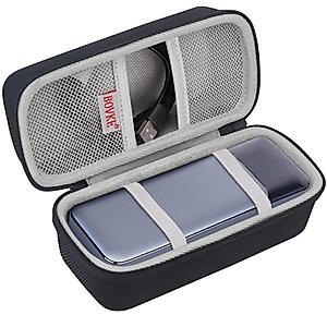 BOVKE Carrying Case for Anker 737 Power Bank (PowerCore 24K) Portable Charger 24,000mAh 3-Port 140W Anker 737 Travel Bag, Extra Mesh Pocket for Anker 737 Battery Charging Cables, Black (Case Only)